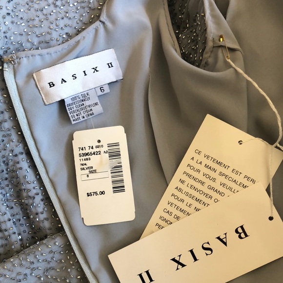 Basix Ii | Dresses | Basix Ii Silk Beaded Evening Gown With Silk Scarf ...